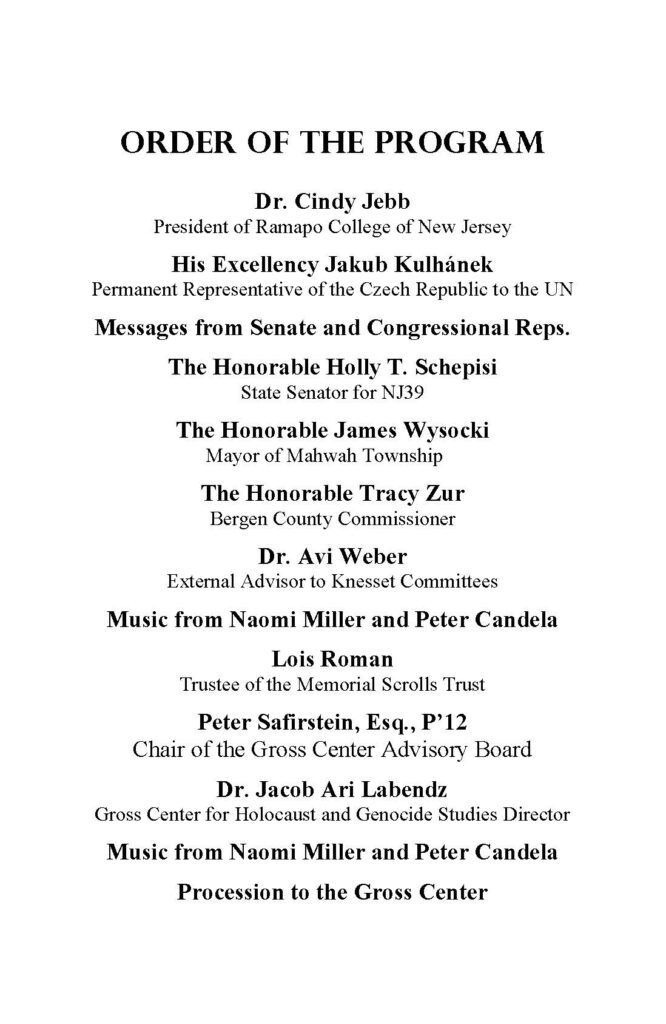 Scroll Program 4 Sheet C - Center for Holocaust and Genocide Studies (CHGS)