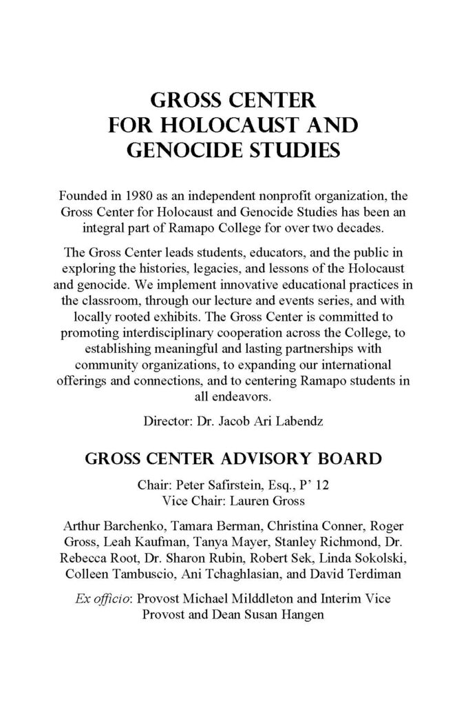 Scroll Program 4 Sheet D - Gross Center for Holocaust & Genocide Studies